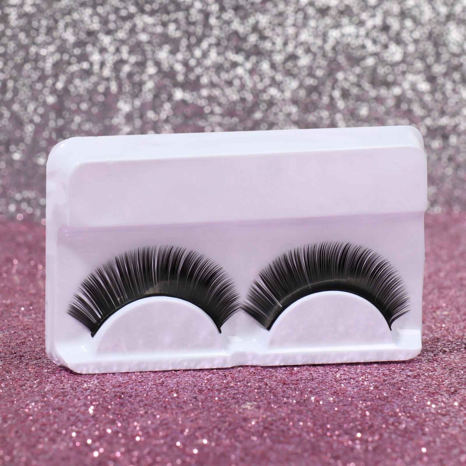 Ресницы накладные Двойной объём , с клеем, цвет чёрный (10 шт)