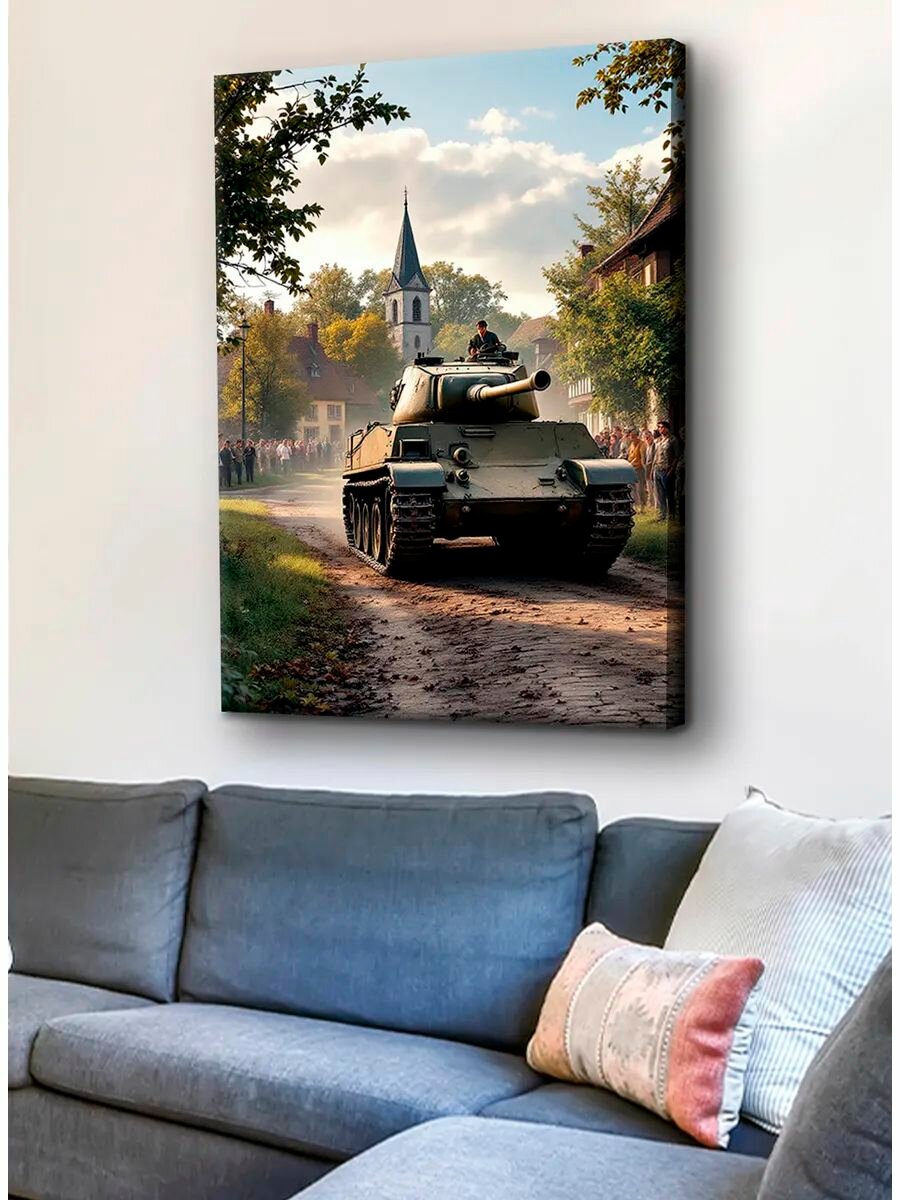 Картина "Т-34", для интерьера 30х40см 1шт.