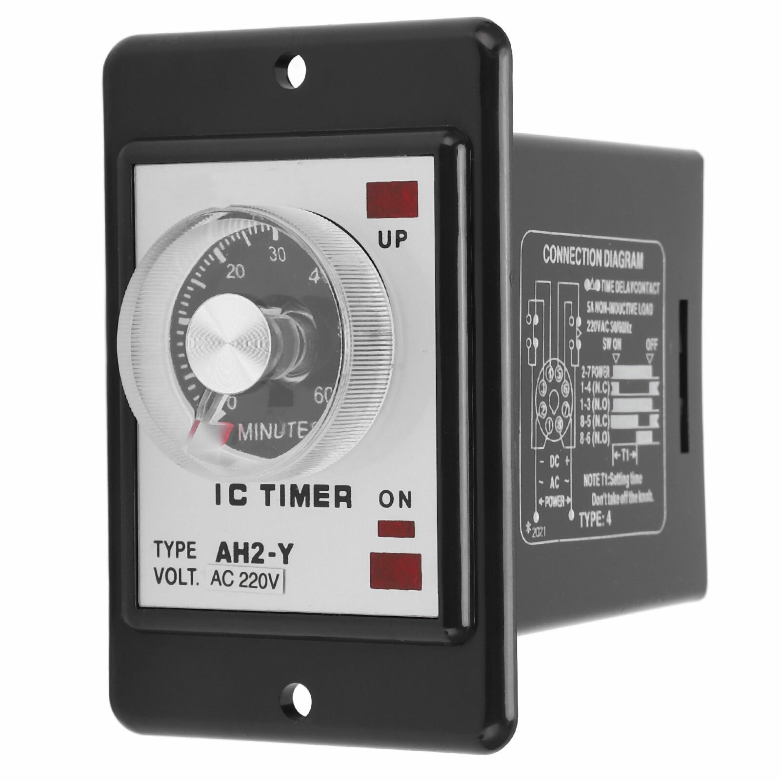 Реле времени AH2-Y 60M, 8-контактное, корпус ABS, 220VAC,