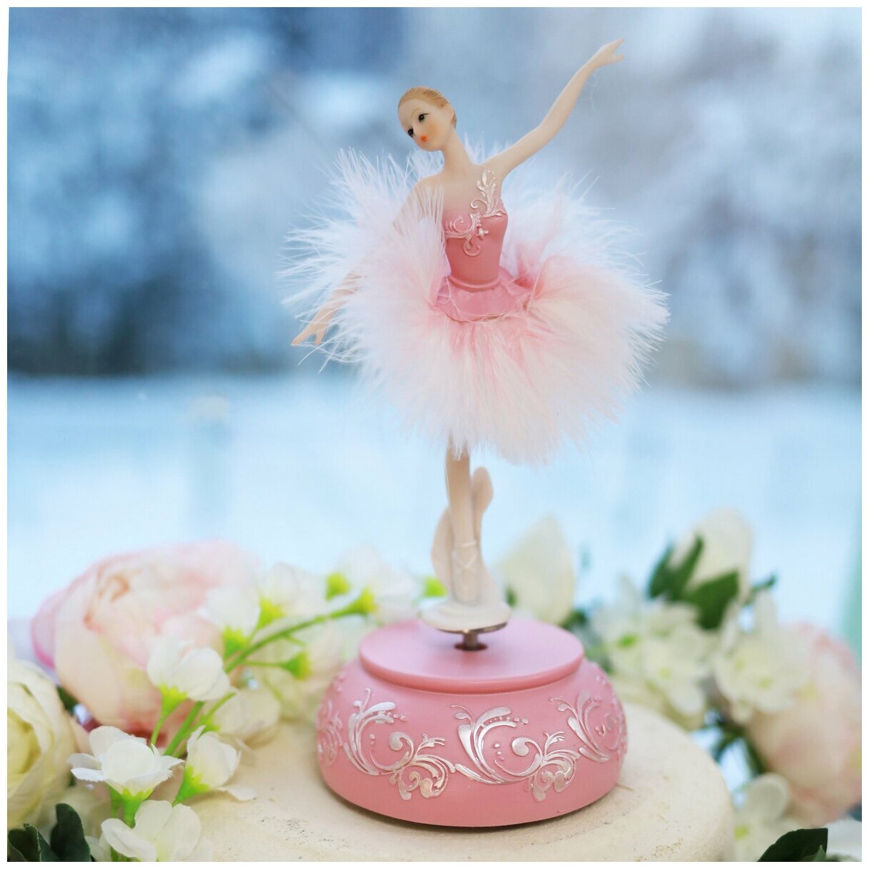 Музыкальная шкатулка с розовой Балериной YZ