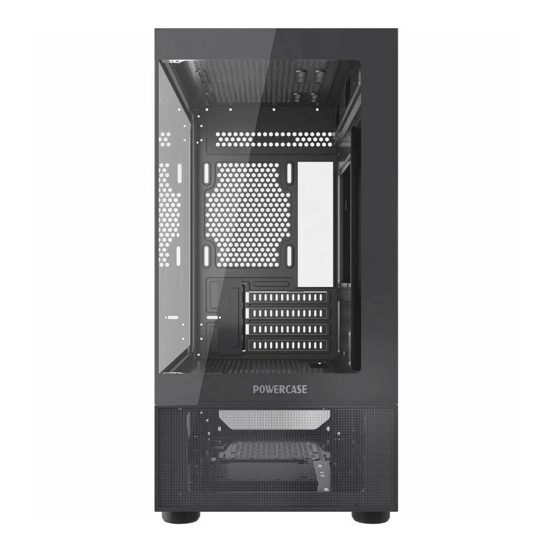 Корпус для компьютера Powercase Vision Micro M2 (CVMBM2-L0), Mini-Tower, mATX, чёрный
