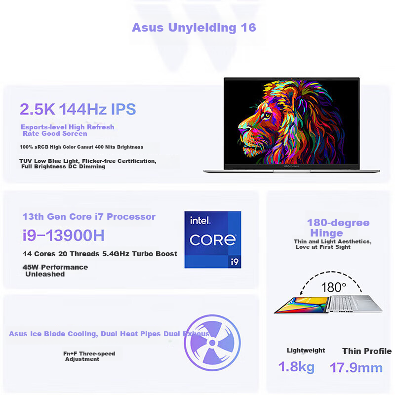 Ноутбук ASUS ROG Zephyrus S17 16" Intel Core i9 2.5K 144Hz High Performance Gaming Laptop【1】