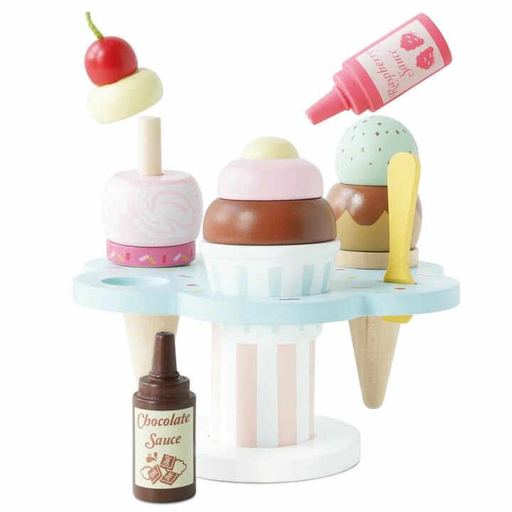 Деревяный набор мороженого с подставкой и начинки Le Toy Van Wooden Ice Cream Stand & Toppings