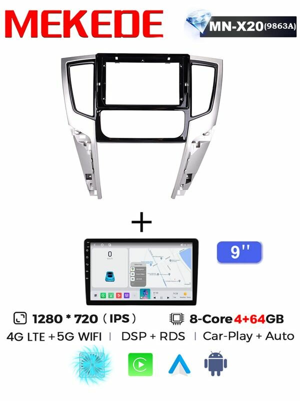 Магнитола 9" Mekede MN X20 Pro 4/64 Gb Mitsubishi L200 5 2018-2020 F2 carplay
