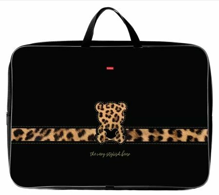 Сумка "Мишка", текстильная, с ручками, для тетрадей А3, 475x345x40 мм, в индивидуальной упаковке