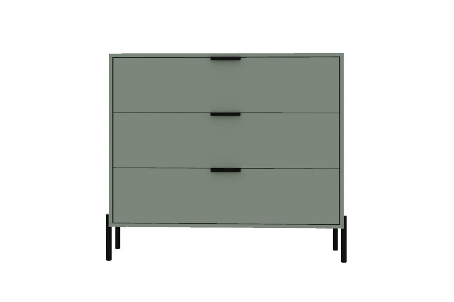 Комод для одежды Paloma 104,5х91,5х40,5 см, 3 ящика, дымчатый зелёный