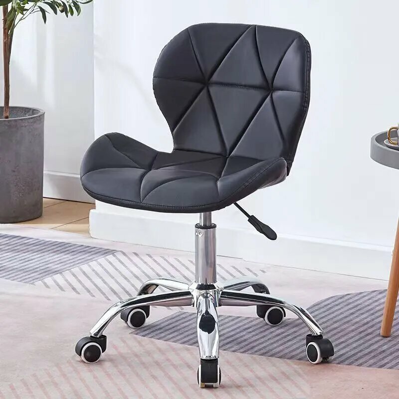 Кресло для мастера в салоне красоты, черное, экокожа, хромированная сталь, регулируемая высота