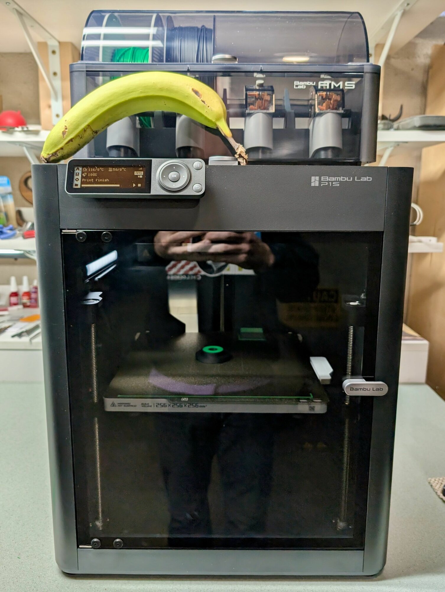 3D-принтер Bambu Lab P1S AMS EU/RU, FDM, скорость до 500 мм/с, печать ABS/PLA/TPU, область 256 256 256 мм