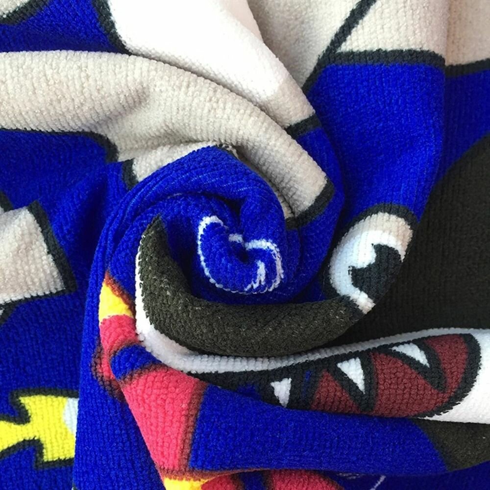 Полотенце банное, детское, микрофибра, розовое, с животными, 120x60 см