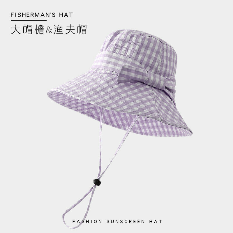 Шляпа, хлопок, лен, с полями, с козырьком, ветрозащитная, фиолетовая