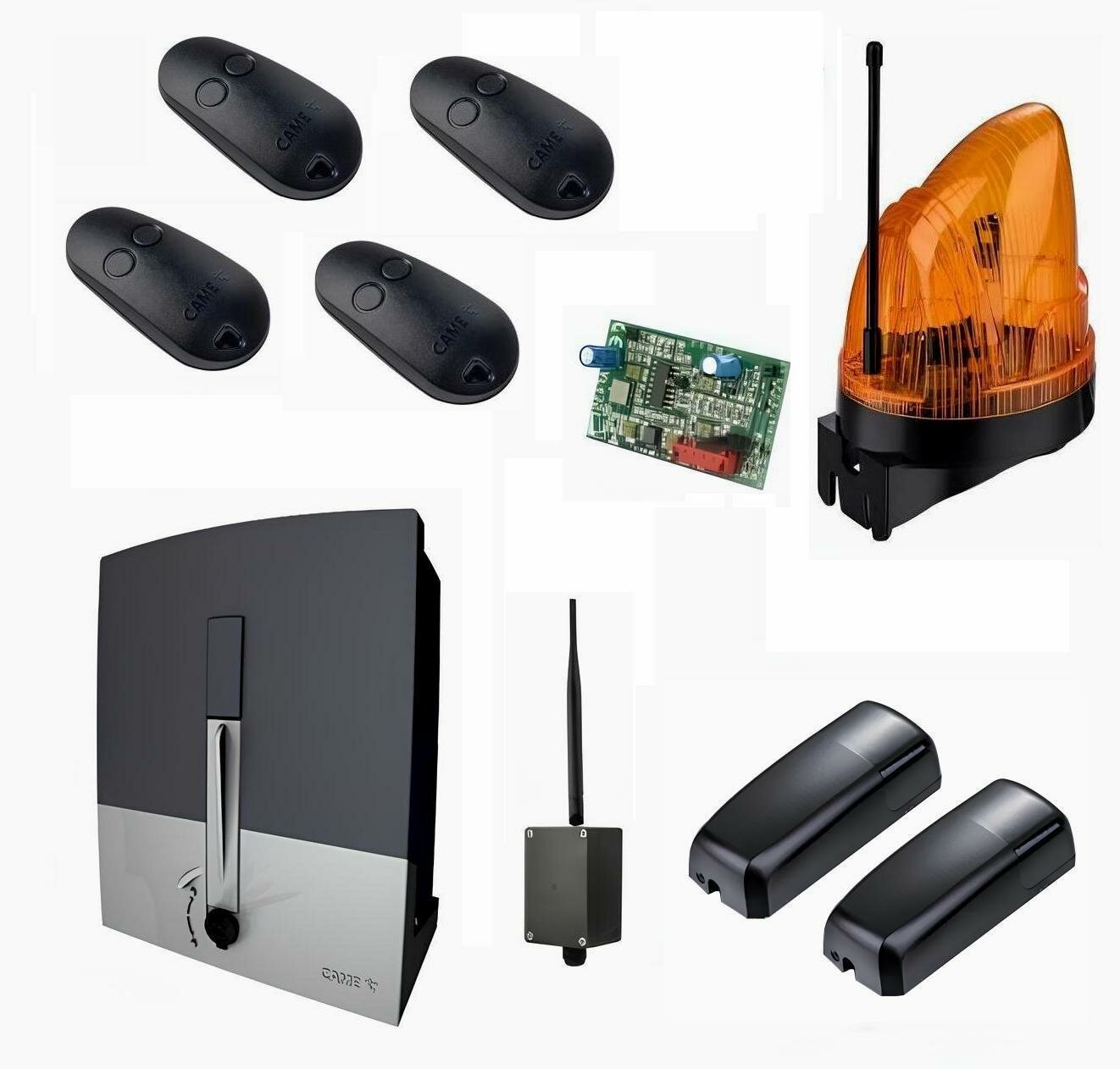 Автоматика для откатных ворот BXL04AGS FULL-K2-BT-T4, комплект: привод, радиоприемник, 4 пульта, фотоэлементы, лампа, Bluetooth-модуль