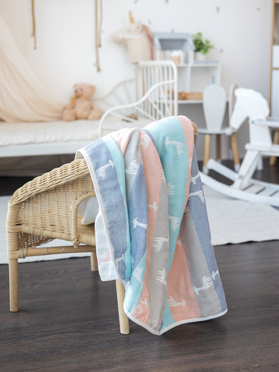 Плед для новорожденных 110х110 Жираф