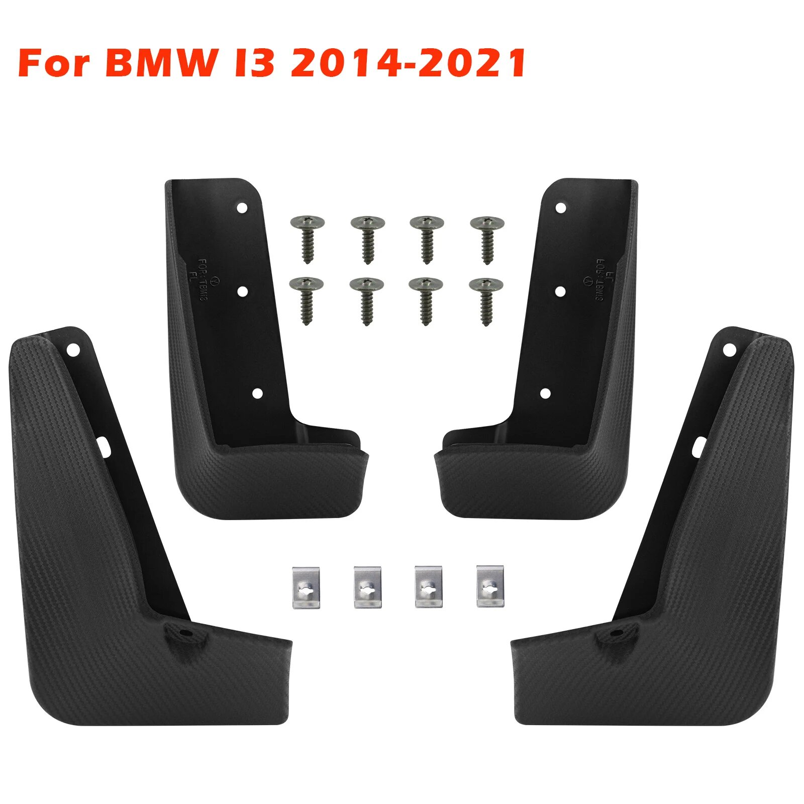 Брызговики для BMW I3 Electric 2014-2021, передние и задние брызговики с эффектом углеродного волокна, брызговики, автомобильные аксессуары JDM