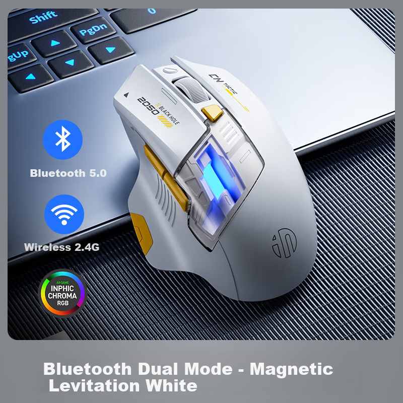 Беспроводная мышь INPHIC A9 Discovery Edition, двойной режим Bluetooth, белый