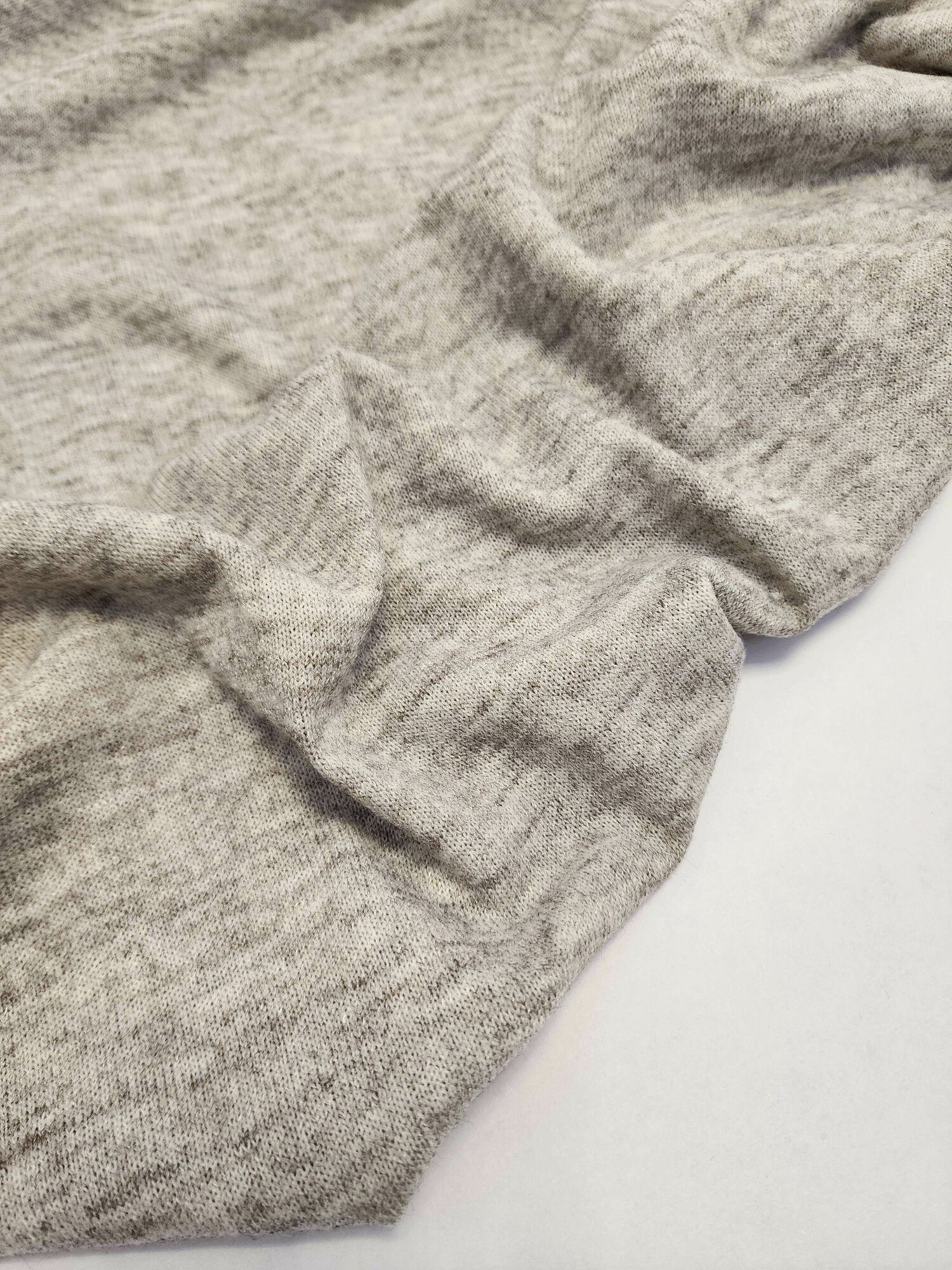 Ткань трикотаж вязанный тонкий, 100*155см, цвет бежевый