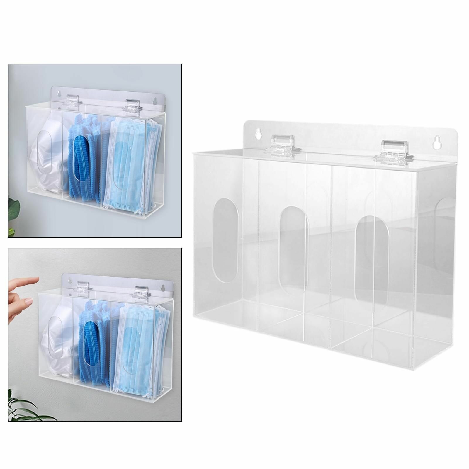 Настенная стойка для диспенсера для перчаток из акрила Необязательный