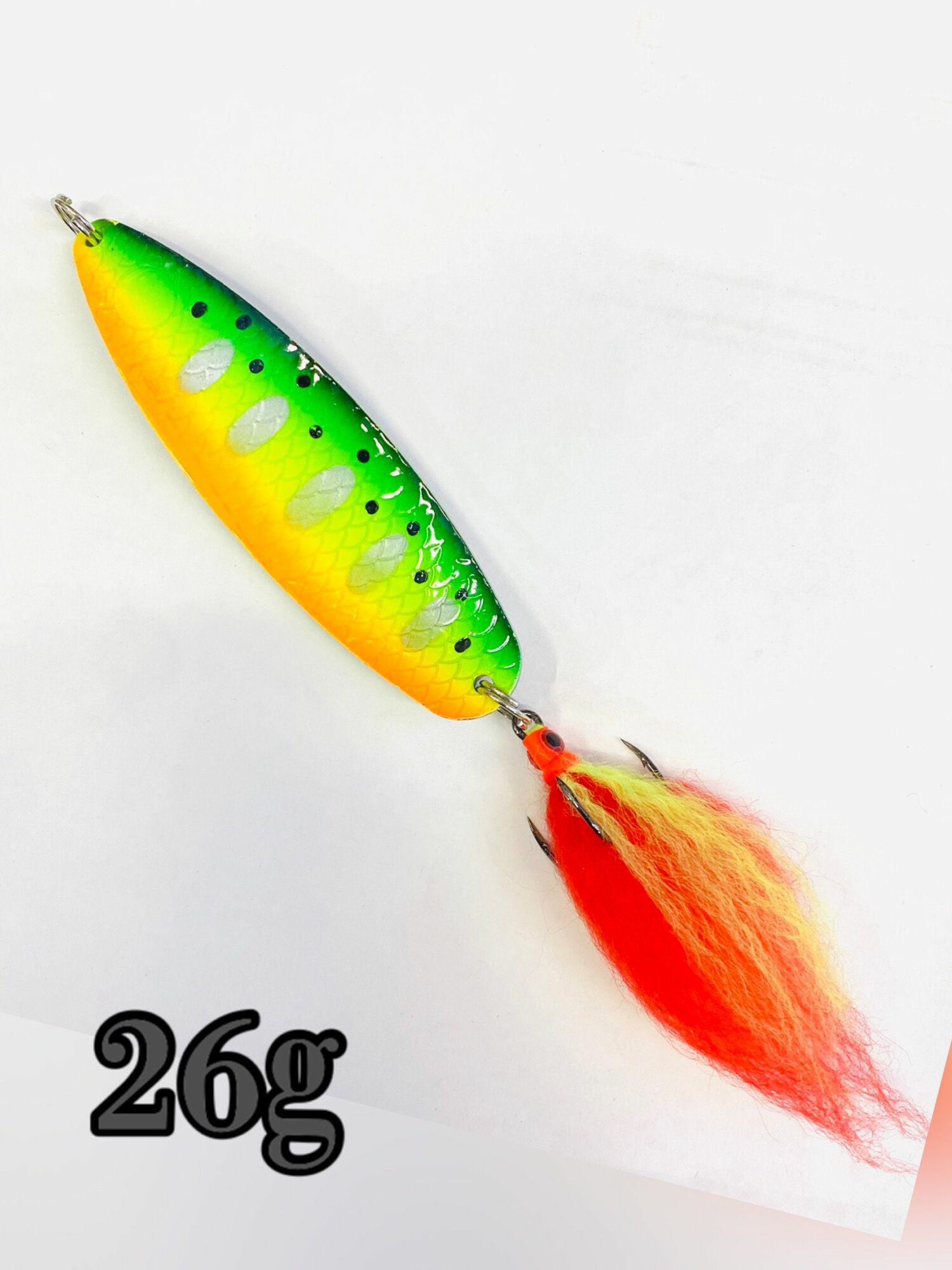 Блесна колебалка с мушкой для ловли горбуши, щуки, лосося, кумжи, судака, крупного окуня