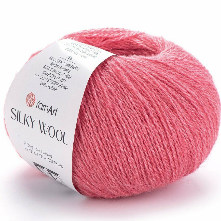 Пряжа Yarnart SILKY WOOL 332 коралл (10 мотков)