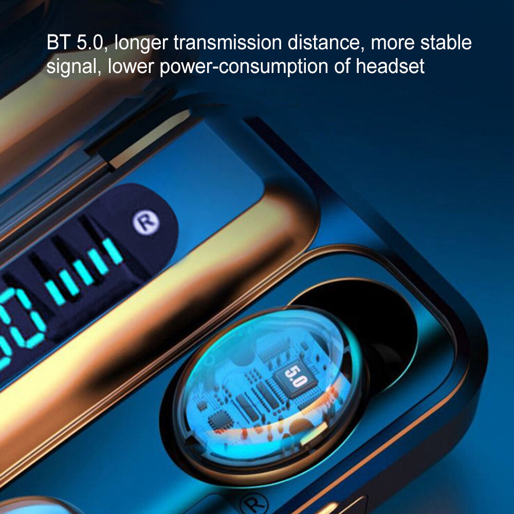 Наушники F9 BT, TWS, спортивные, светодиодный дисплей, сенсорная гарнитура, интеллектуальное шумоподавление