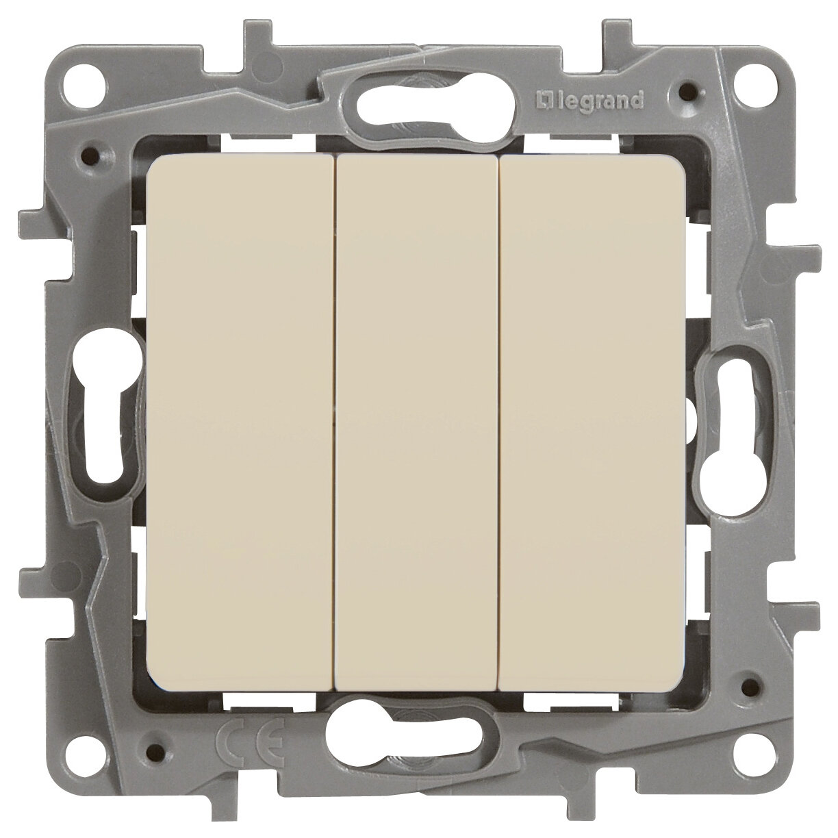 ETIKA Выключатель 3клавишный 10А слоновая кость, IEK 672343 (1 шт.)