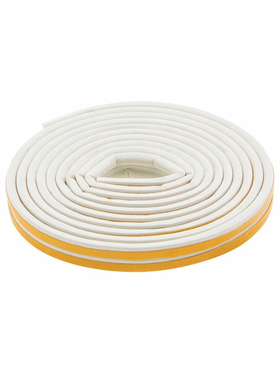 Уплотнитель резиновый, 6 м, профиль "P", белый Сибртех 88913