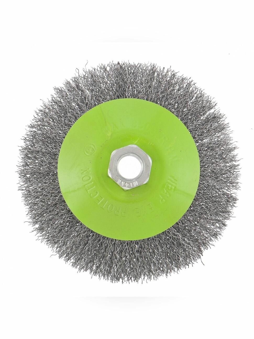 Щетка для УШМ, 125 мм, М14, "тарелка", витая проволока Сибртех 746167