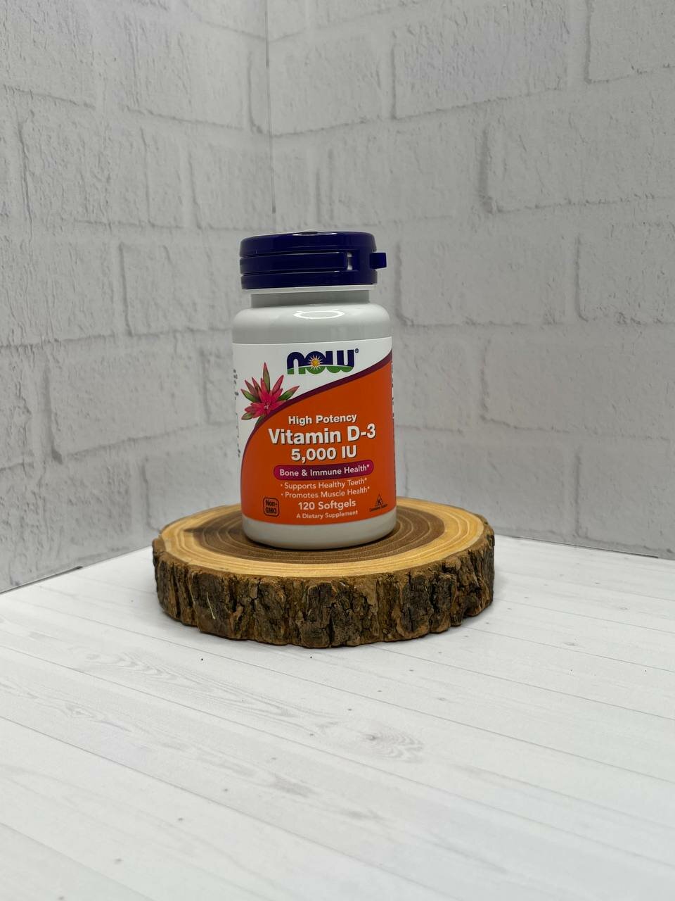 Now Foods Витамин D-3 5000 МЕ высокоактивный для иммунитета и костей, 120 мягких таблеток