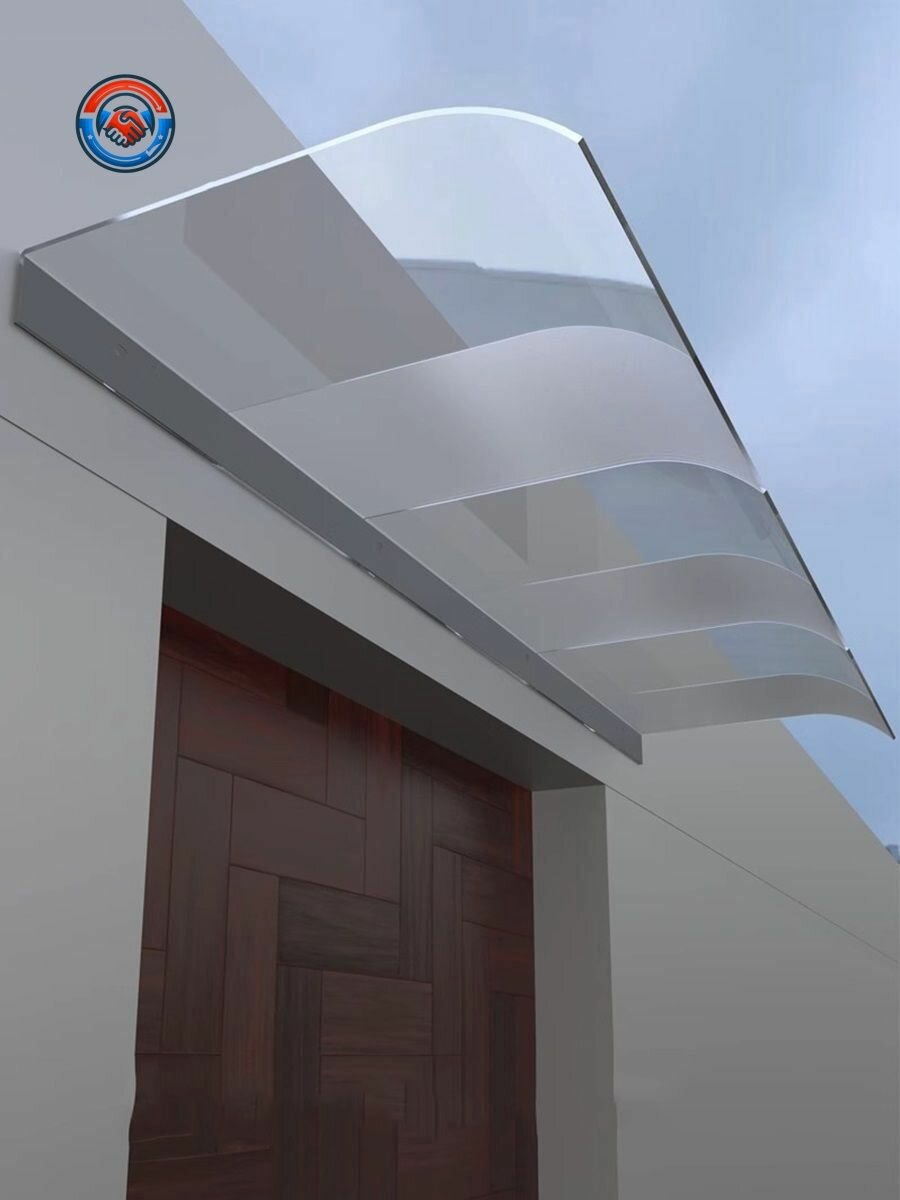 Козырек над крыльцом из ударопрочного поликарбоната, защита от дождя и палящего солнца, самоочищающийся навес для балкона и террасы, ширина 40-120 см