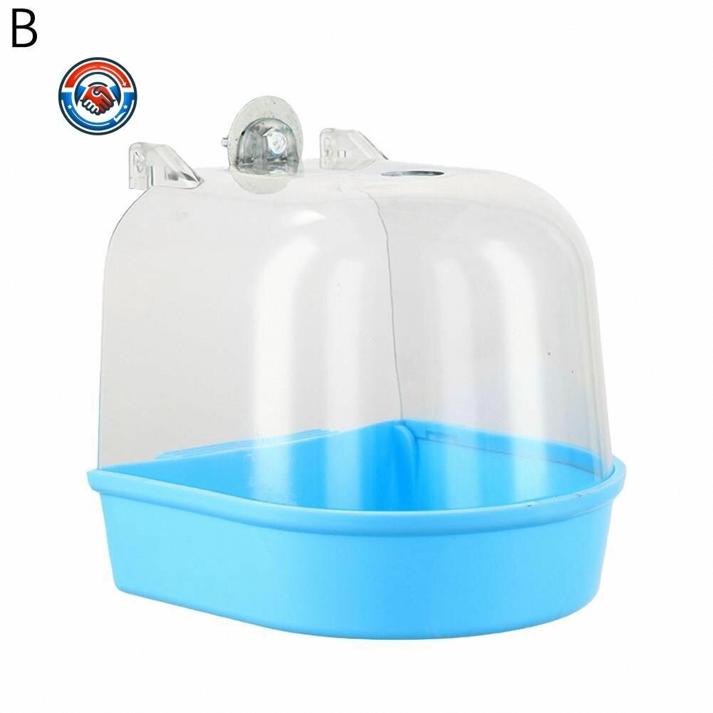 Подвесная ванночка для птиц, пластиковая душевая клетка для попугаев, удобная ванна для домашних птиц, легко моется, поддерживает гигиену пернатых питомцев