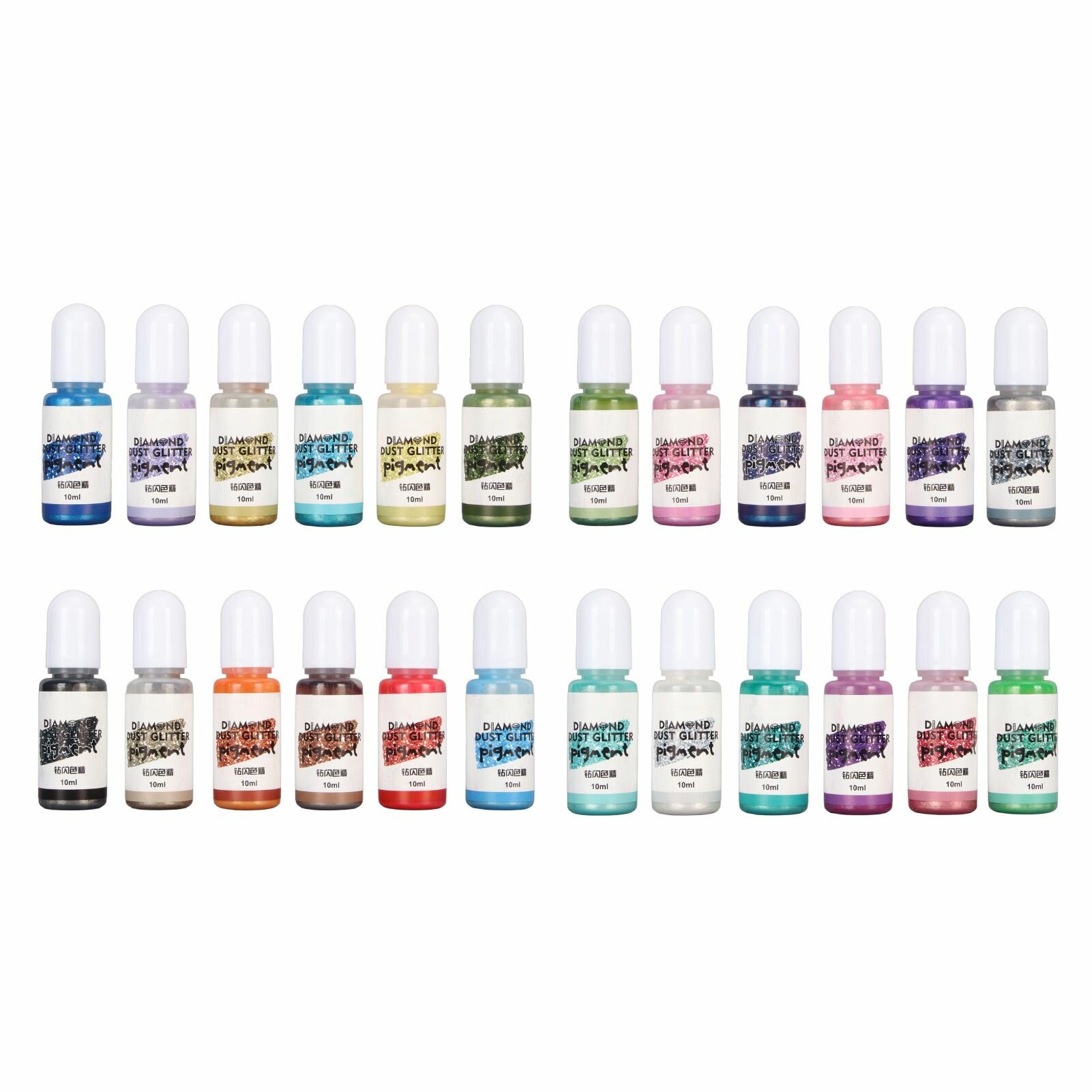 24 цвета, пигмент из эпоксидной смолы, жидкий краситель для эпоксидной смолы, краситель для алмазной пыли, блестящий пигмент для небольших форм для УФ-смолы