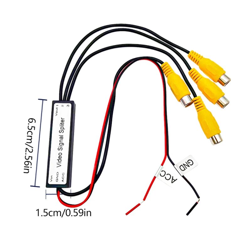 Разветвитель видеосигнала CVBS и AHD720P, 1–3 выхода, усилитель видео RCA, разветвитель для автомобильного телевизора, DVD, видеонаблюдения, 1 вход, 3 выхода, onesize