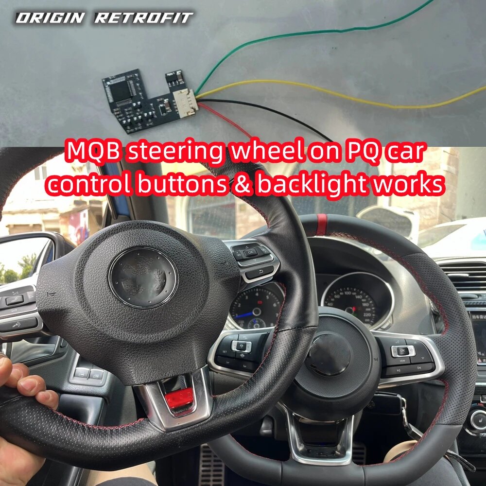 Обновление автомобиля VW PQ MQB, эмулятор рулевого колеса, декодер, симулятор, кнопка управления и подсветка, работает
