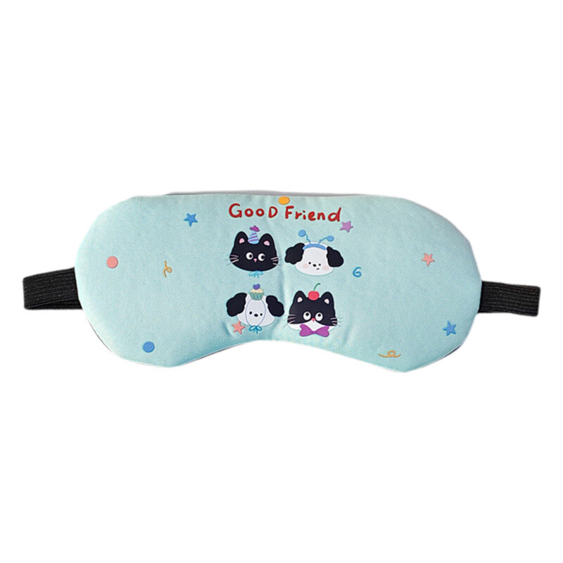 Маска для сна с изображением мультяшных животных, милая маска для сна "Добрый друг" для детей и взрослых, светонепроницаемая полиэстеровая повязка для глаз, удобная повязка для сна, дневного сна и путешествий, 1 шт.