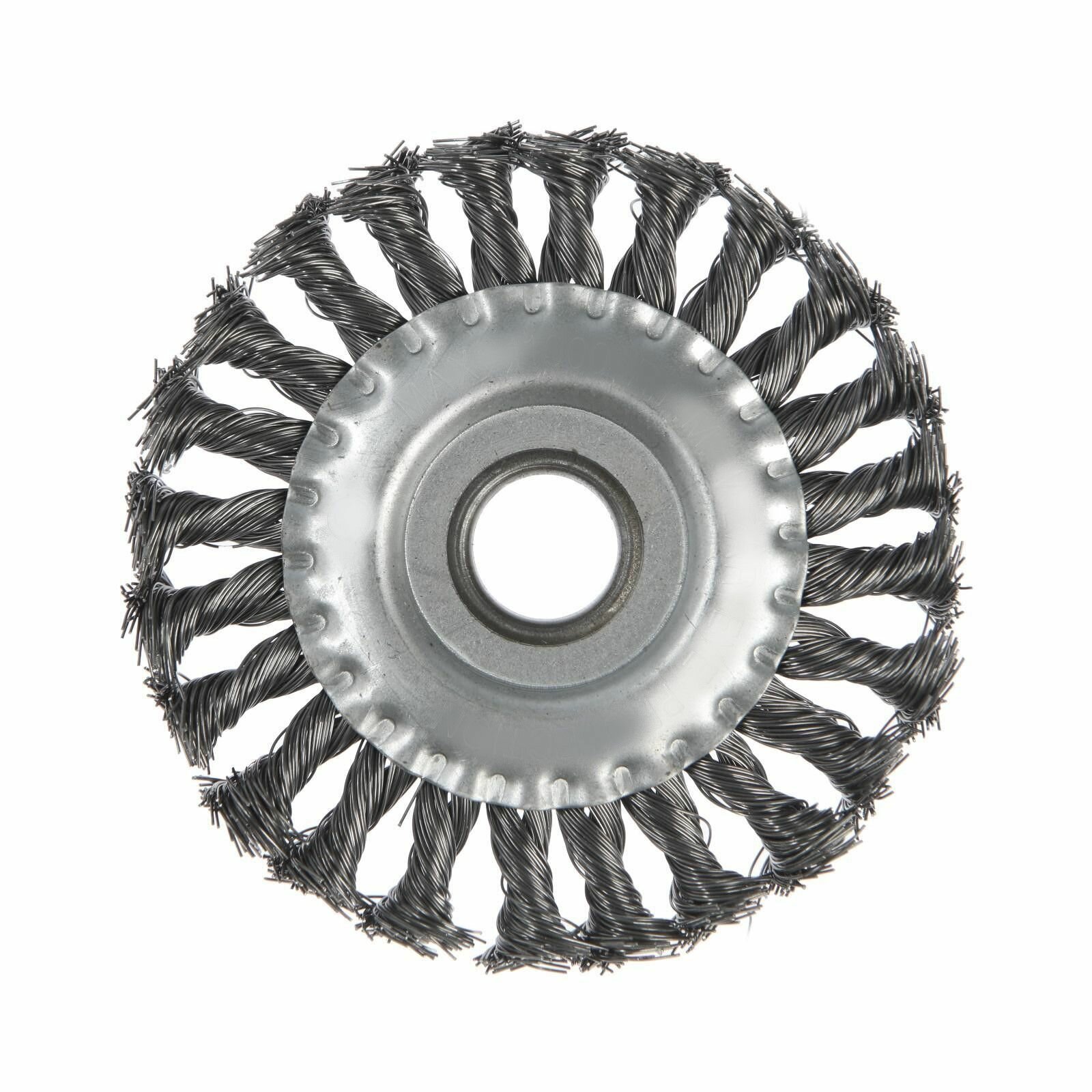 Щетка для УШМ "плоская" посадка 22,23 (крученая проволока 0,8 мм) диаметр 125мм