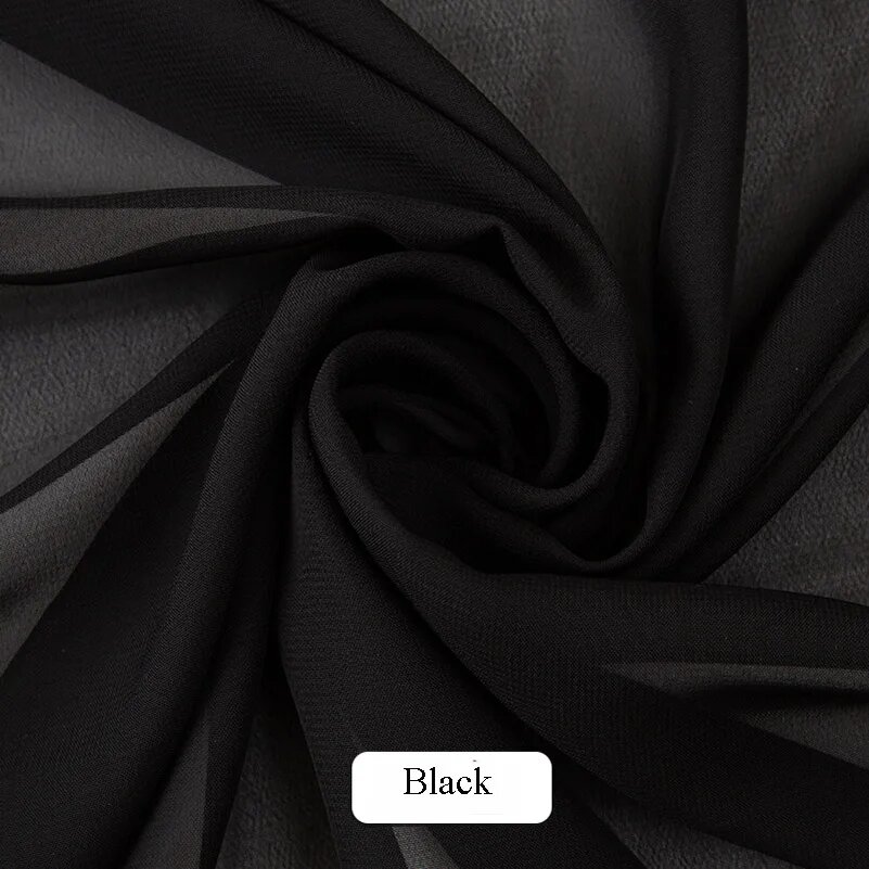 Прозрачная шифоновая ткань 100% полиэстер 1х1,5 м Черный, черный