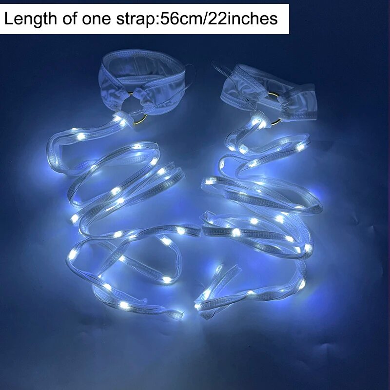 Светящиеся ремни для ног из полиэстера Arm straps white