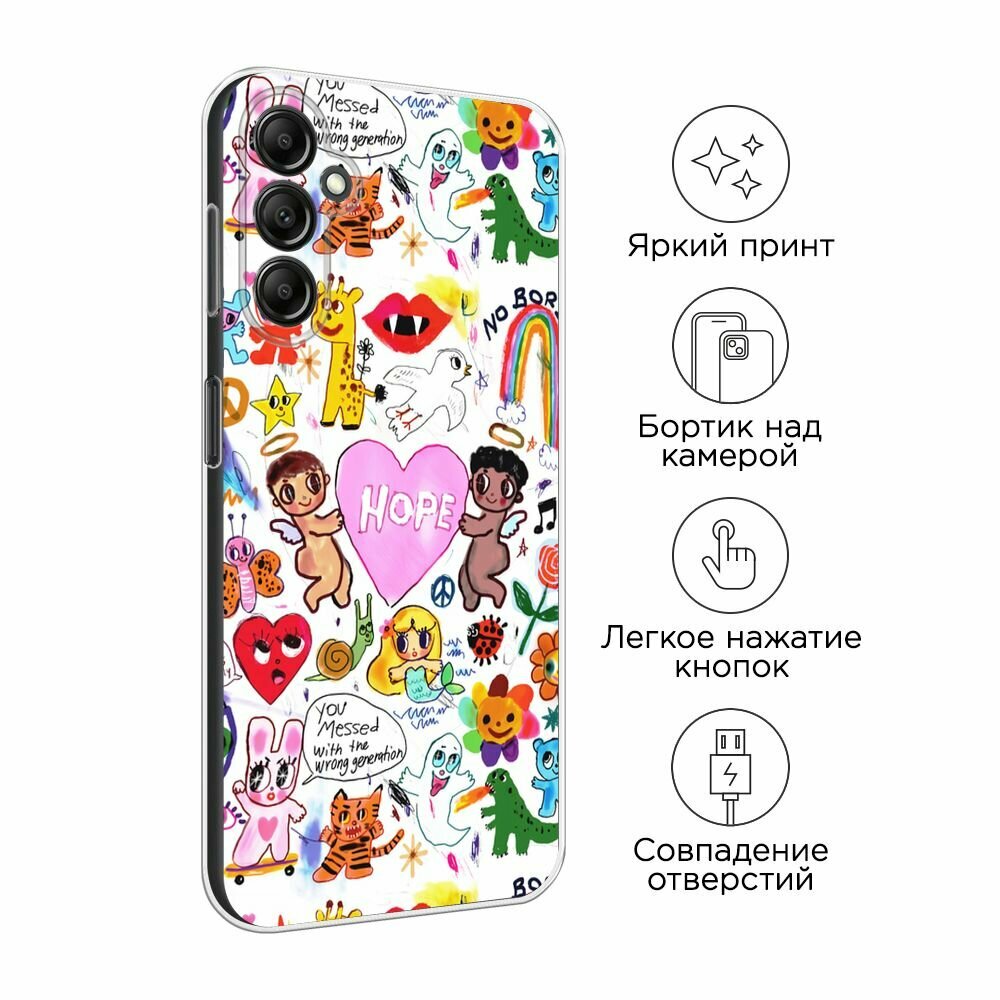 Чехол на Samsung Galaxy A15 / Самсунг А15 с принтом "Милые рисунки" — фото 1