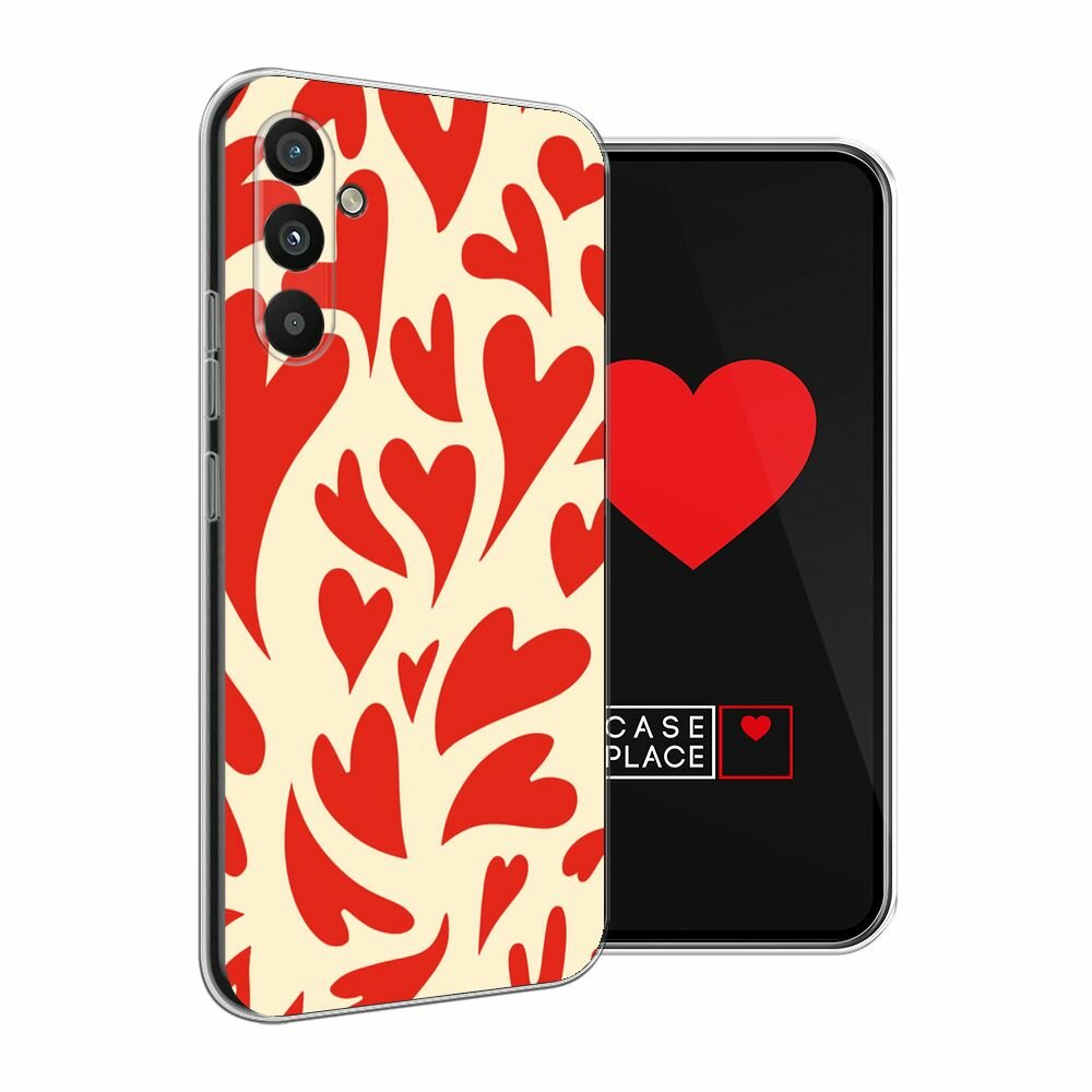 Чехол на Samsung Galaxy A34 / Самсунг A34 с принтом "Crazy hearts 1 - 14 февраля" — фото 1