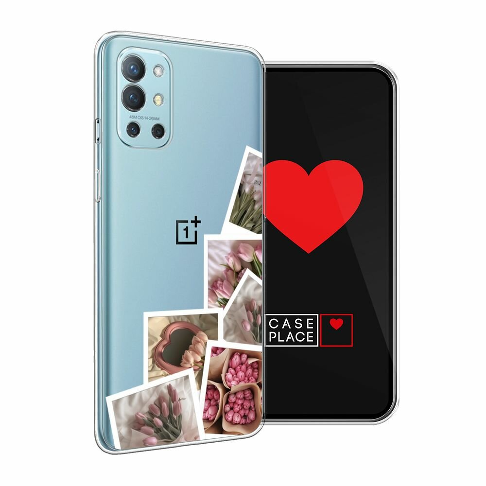 Чехол на OnePlus 9R / ВанПлас 9R с принтом "Весенние фото - 8 марта", прозрачный — фото 1