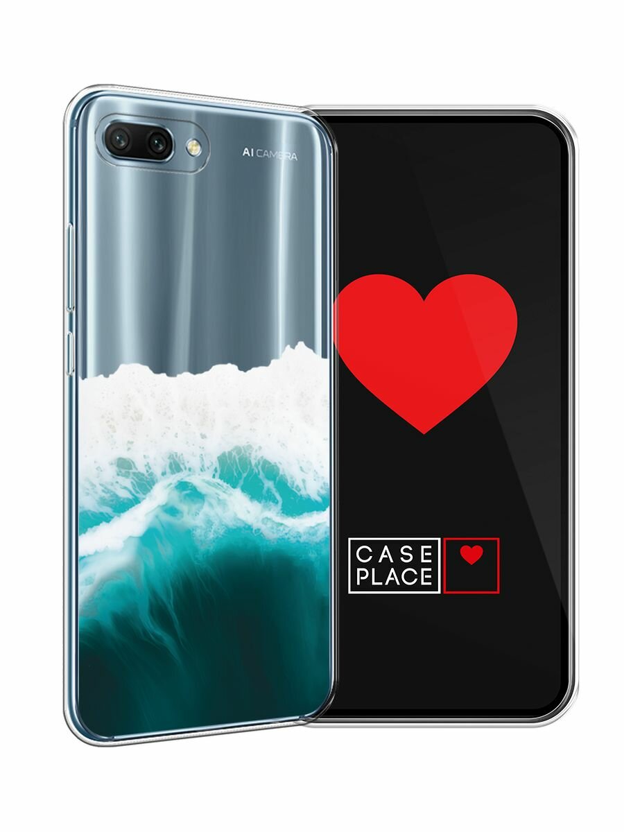 Чехол на Honor 10 / Хонор 10 с принтом "Большая волна", прозрачный — фото 1