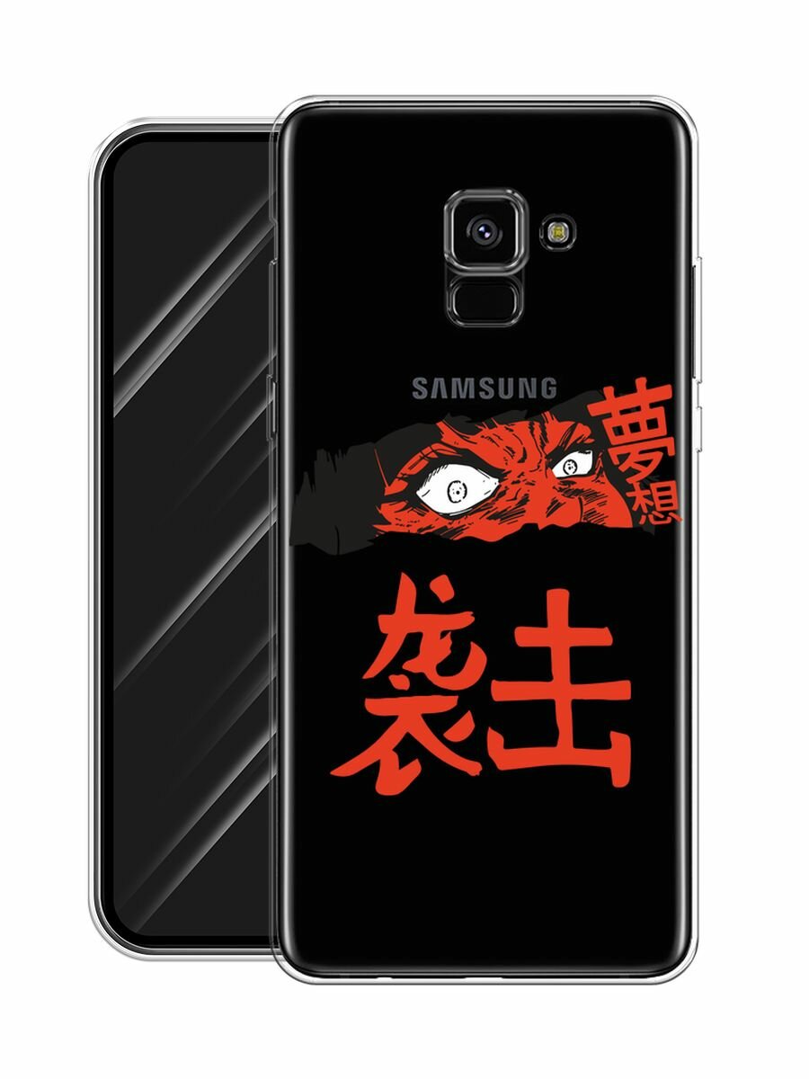 Чехол на Samsung Galaxy A8 + / Самсунг Галакси А8 Плюс 2018 с принтом "Anime attack", прозрачный — фото 1