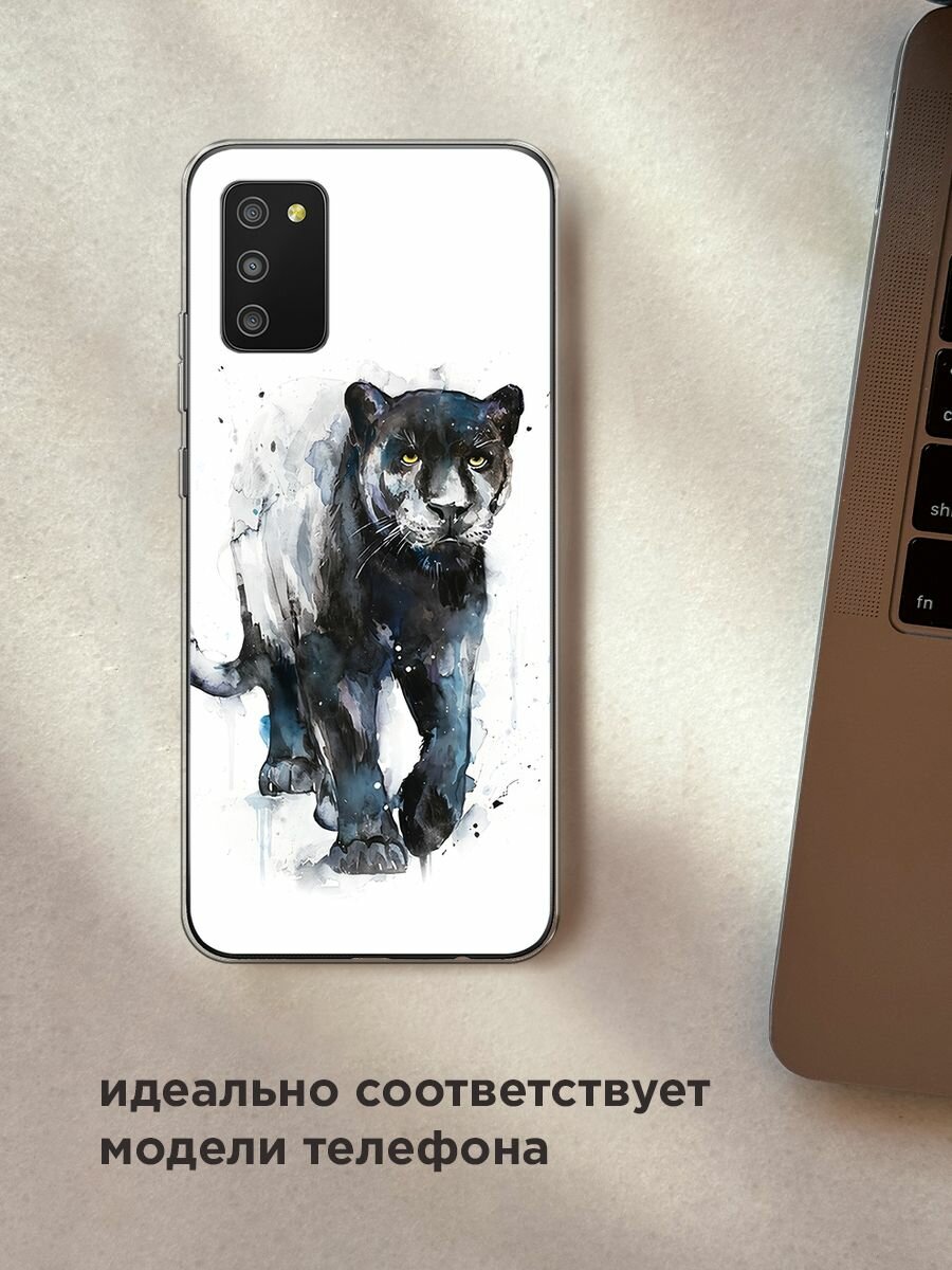 Чехол на Samsung Galaxy A02s / Самсунг Галакси A02s с принтом "Пантера арт 3" — фото 1