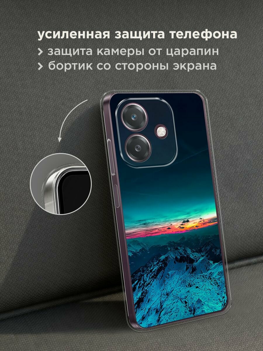 Чехол на Oppo A3/A3x / Оппо А3/A3x с принтом "Закат в горах" — фото 1