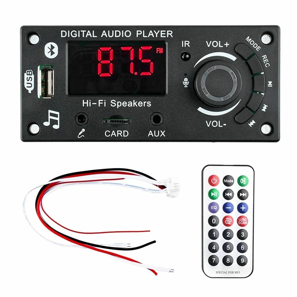 2x50 Вт Усилитель Блютуз 5,0 Плата Декодера MP3 DIY Автомобильный MP3-Плеер