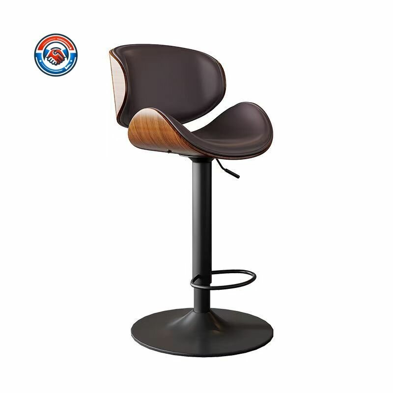 Барный стул с регулировкой высоты 60-80 см, эргономичной спинкой и широким сиденьем, джазовый дизайн для кухни, бара или кафе, стильный полубарный стул премиум-класса