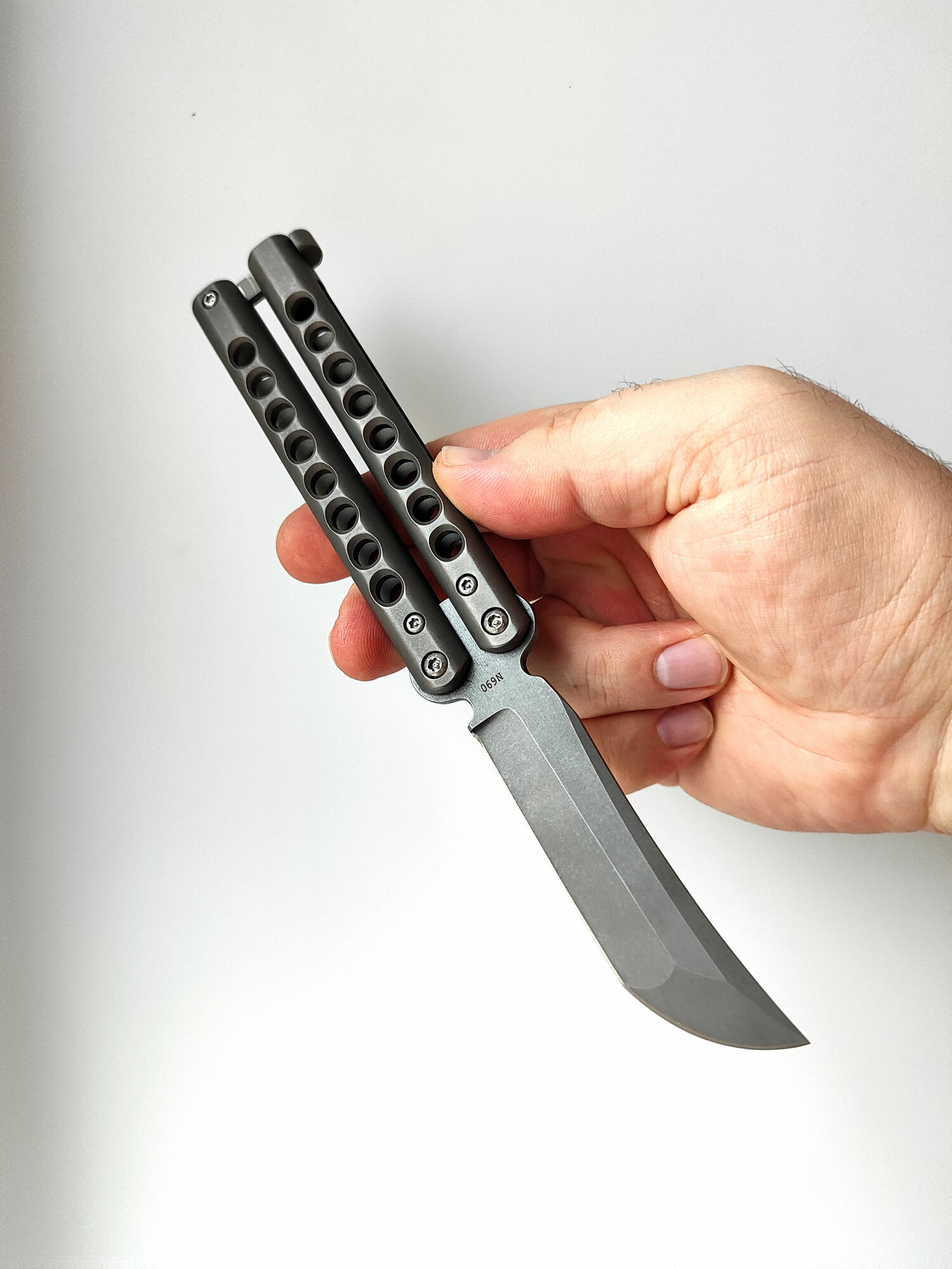 Нож бабочка, балисонг Atroposknife "Demon". Нож туристический. Нож складной. Длина лезвия 9 см