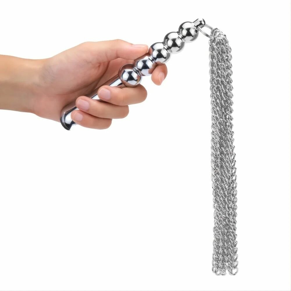 SM БДСМ Металлическая ручка Цепной Хлыст-флоггер Секс-игрушка