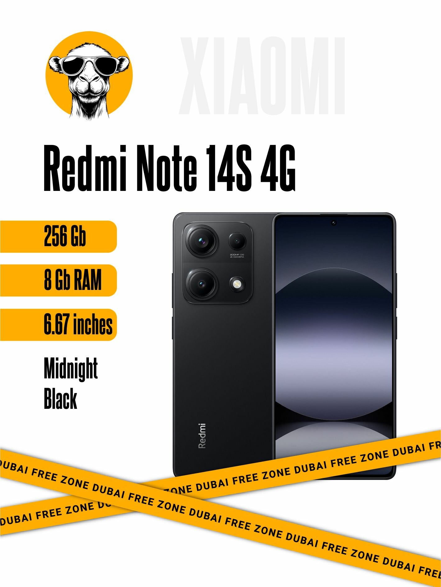 Смартфон Redmi Note 14S 4G 8/256Gb Midnight Black/Черный