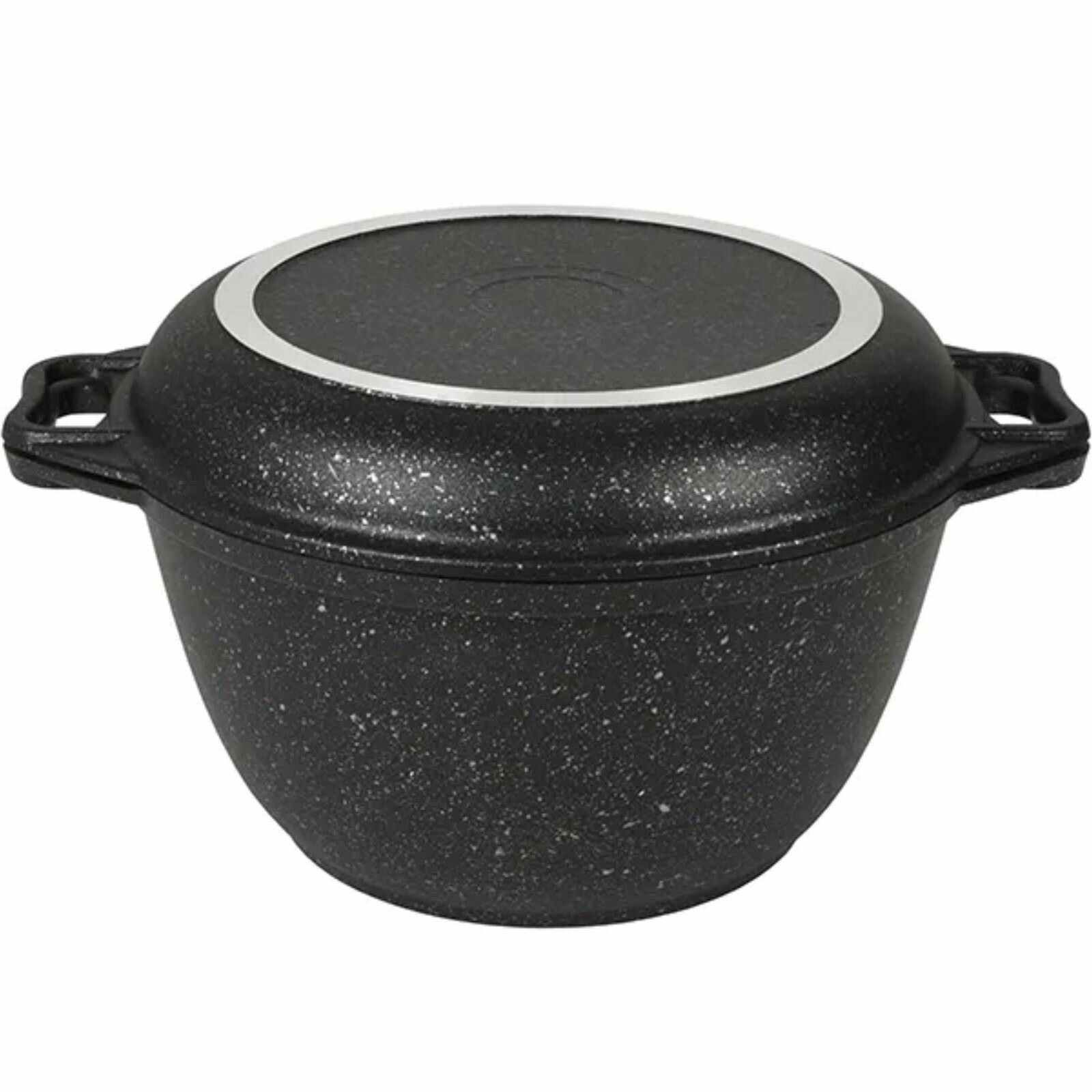 Казан-Кастрюля 4л d255 h136 АП-Темный Мрамор Мет/Кр-Сковорода Ровное Дно Kukmara КМТ44А