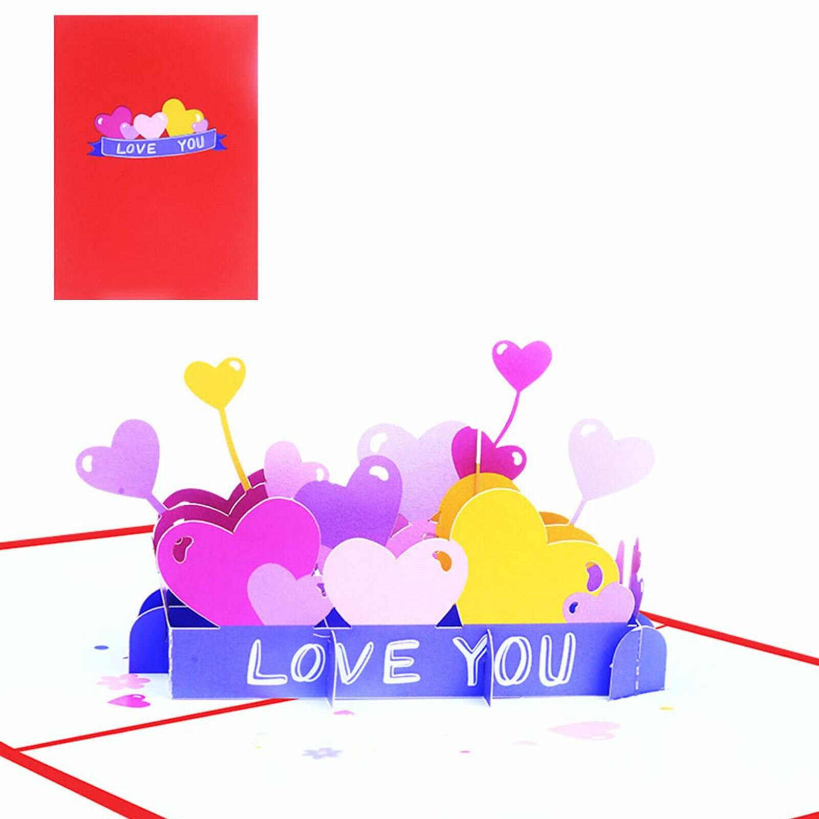 Я люблю тебя Сердце 3D для всплывающей открытки Открытки на День Святого Валентина для матерей Поздравление с юбилеем в конверте
